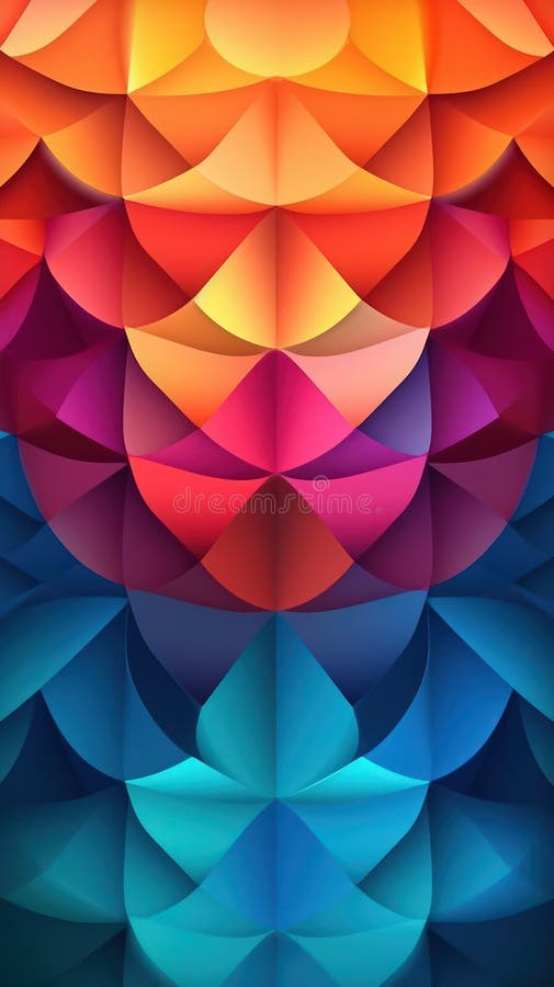 Vibrant Geometric Abstract with Harmonious Color Scheme AI Generated ...