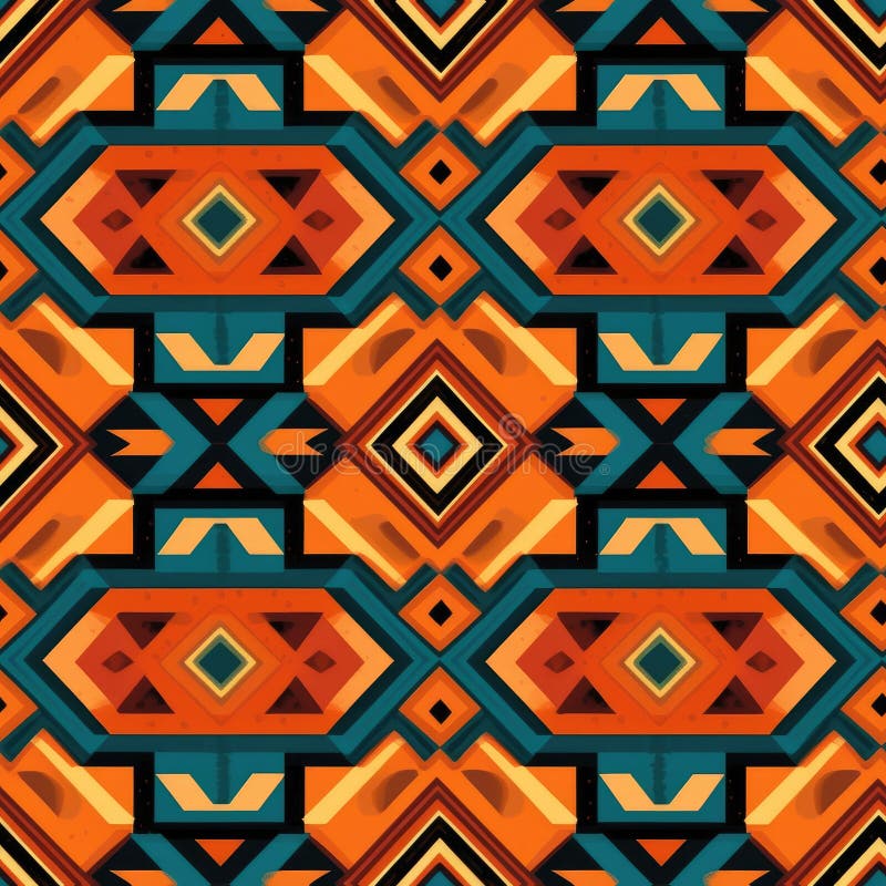 Vibrant Geometric Aztec Pattern: a Seamless Textile Design Stock ...