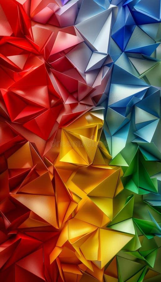 Vibrant Geometric Backgrounds with Sharp Angles and Interlocking Shapes ...