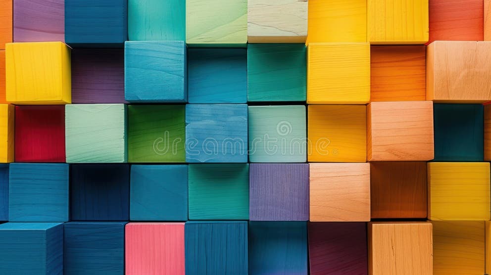 Vibrant Geometric Block Pattern Background for Montessori and Autism ...