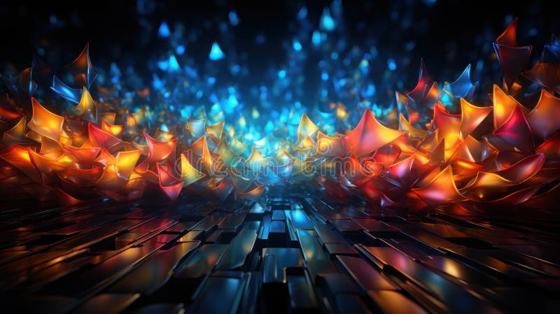 Vibrant Geometric Dance. Created with Generative AI Stock Illustration ...