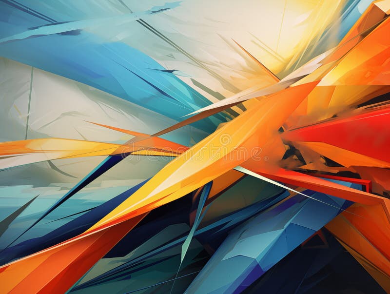 Vibrant Geometric Energy - Abstract Color Explosion Stock Illustration ...