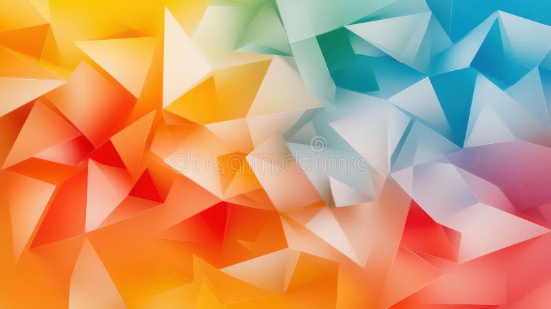Vibrant Geometric Gradient Digital Art Illustration Stock Illustration ...