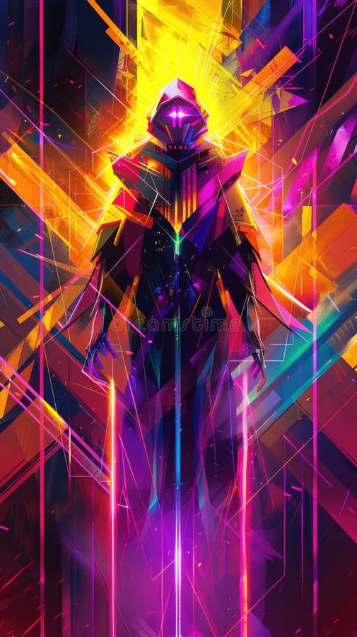 Vibrant Geometric Halloween Knight Design for Creative Projects AI ...