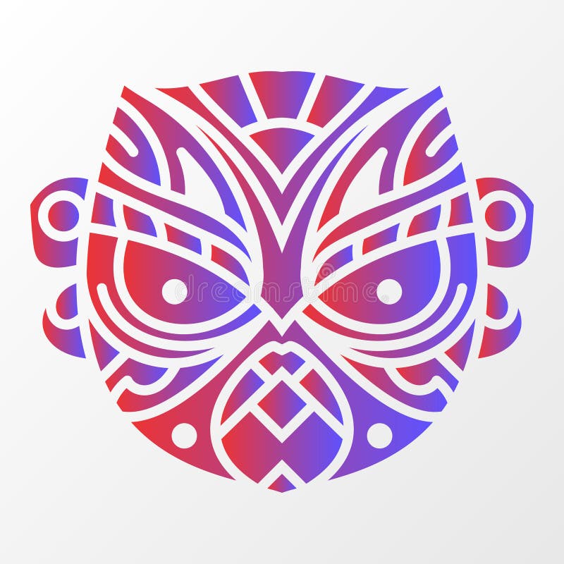 A Vibrant Geometric Illustration of a Monkey-inspired Mask with ...