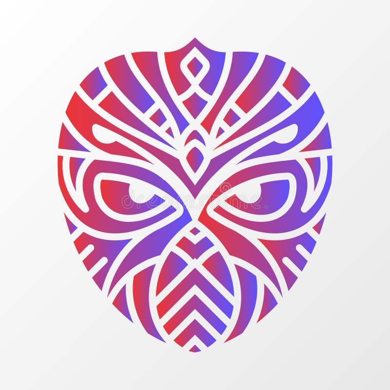 A Vibrant Geometric Illustration of a Tribal-inspired Face Design ...