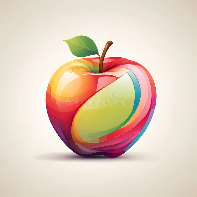 Vibrant Geometric Mosaic Apple Illustration Stock Illustration ...