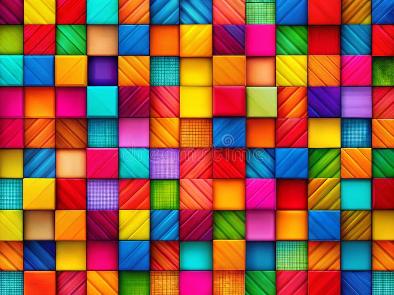 Vibrant Geometric Pattern Background Featuring Interlocking Squares and ...