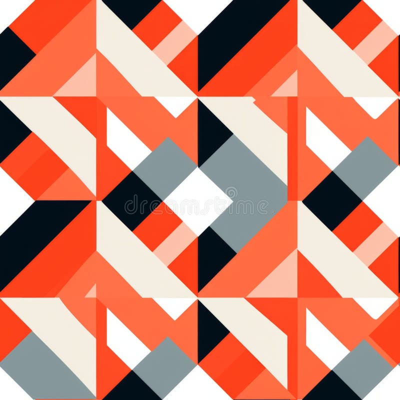 Vibrant Geometric Pattern: Bold Block Prints with Interlocking Shapes ...