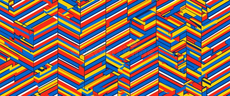 Vibrant Geometric Pattern with Bold Diagonal Stripes in Red, Blue ...