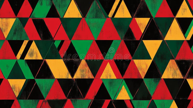 Vibrant Geometric Pattern with Colorful Triangles in Red, Green, Yellow ...
