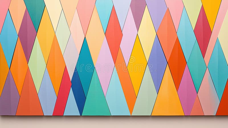 A Vibrant Geometric Pattern Composed of Triangles in Various Colors and ...