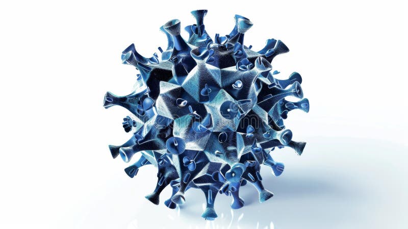 Geometric Representation of a Blue Virus Highlighting Its Intricate ...