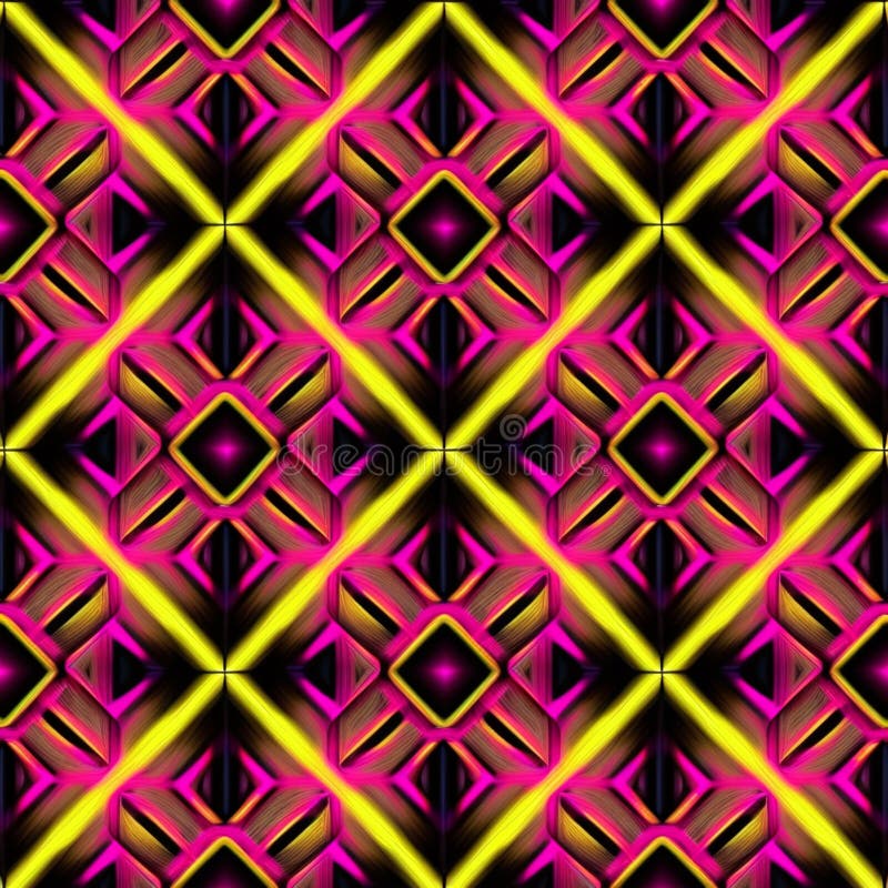 Geometric Pattern with Blacklight,pink and Yellow Colors Stock Image ...
