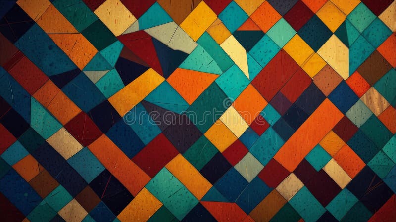 A Vibrant Geometric Pattern Featuring Colorful Tiles Arranged in a ...