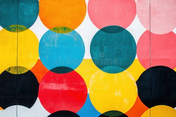 Vibrant Geometric Pattern Featuring Interlocking Circles in Bold ...