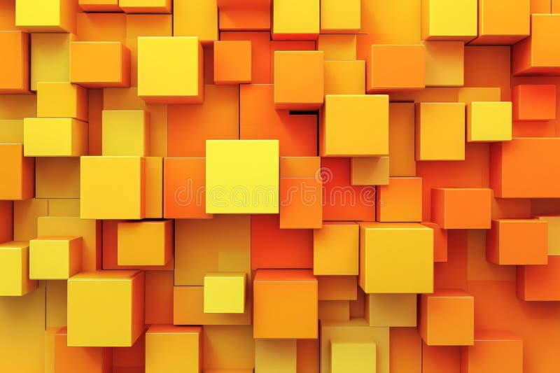 Vibrant Geometric Pattern of Stacked Cubes in Various Shades of Yellow ...