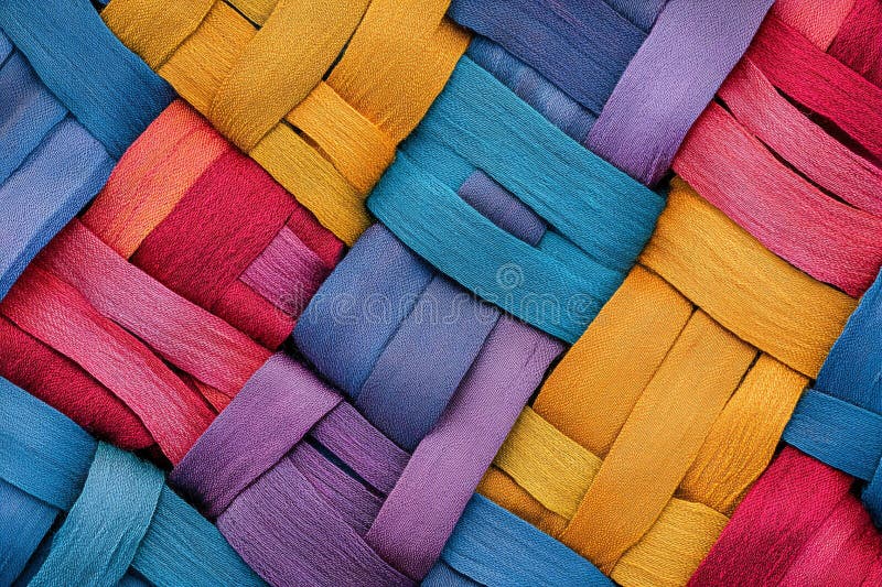 A Vibrant Geometric Pattern Unfolds in an Abstract Weaving Texture ...