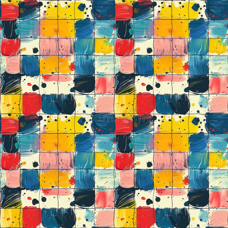 Vibrant Geometric Patterns Blend Colors in Seamless Artistic Design for ...