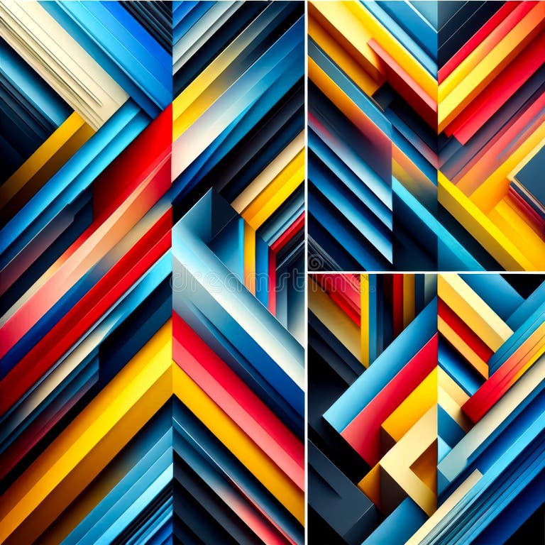 Vibrant Geometric Patterns with Bold Colors and Dynamic Angles Create a ...