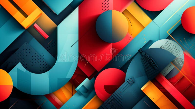 Vibrant Geometric Patterns Merging Colors and Shapes in a Modern ...