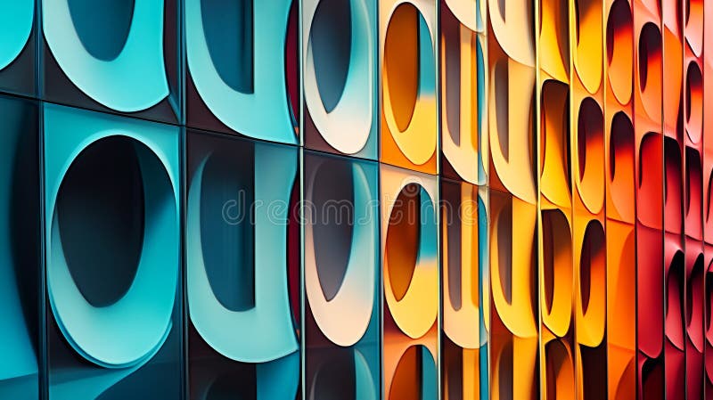 Vibrant Geometric Patterns in a Modern Architectural Installation ...