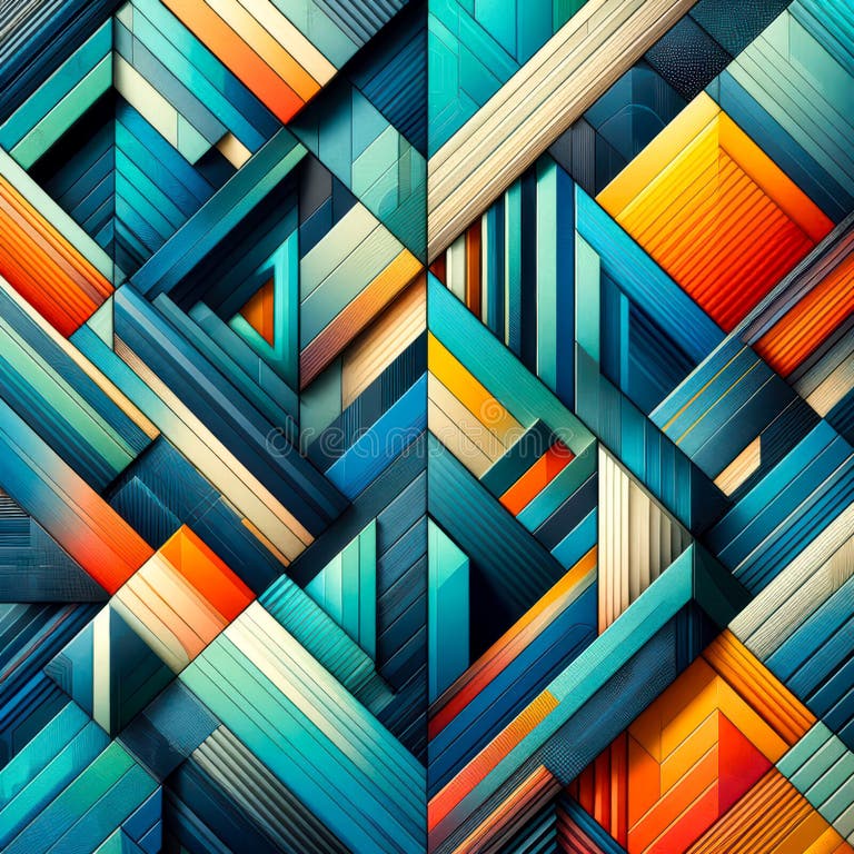 Vibrant Geometric Patterns in a Modern Digital Artwork Showcasing ...