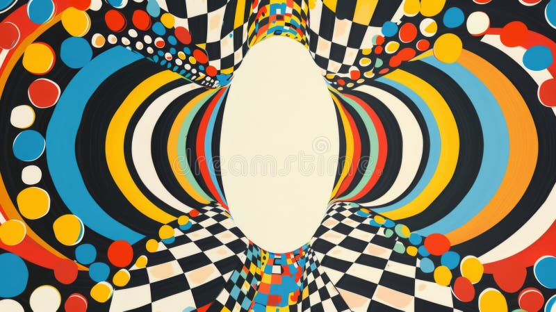 Vibrant Geometric Patterns with Optical Illusion Elements Stock Image ...