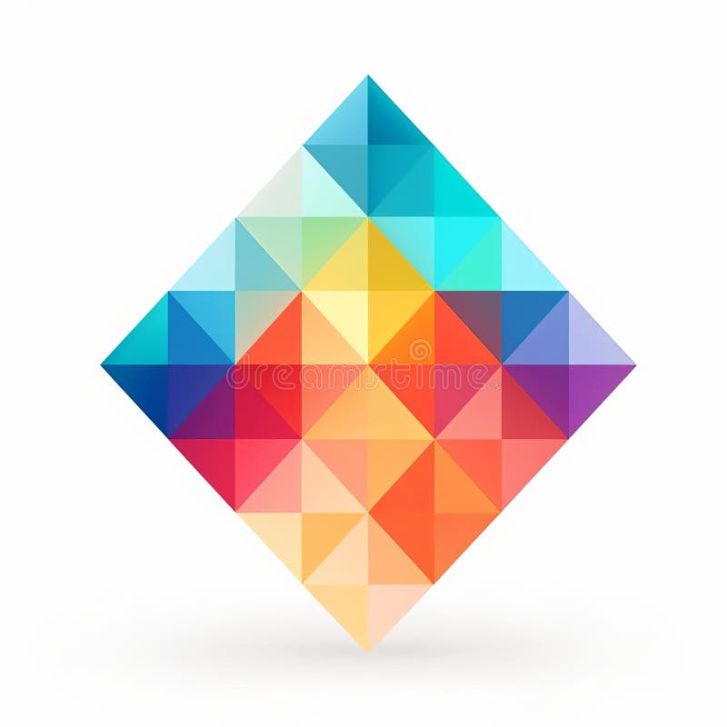 Vibrant Geometric Polygon with Multi-colored Diamond Pattern Design ...