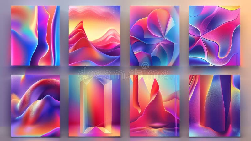 Vibrant Geometric Prism Poster Background Generative AI Stock ...