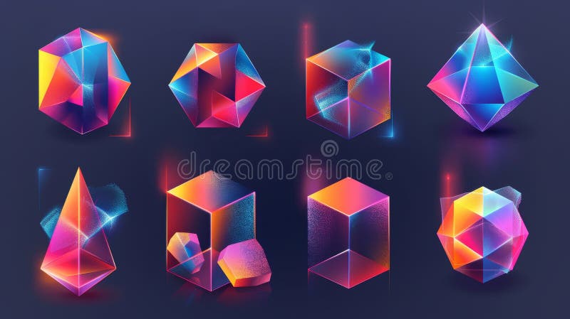Vibrant Geometric Prism Poster Background Generative AI Stock ...