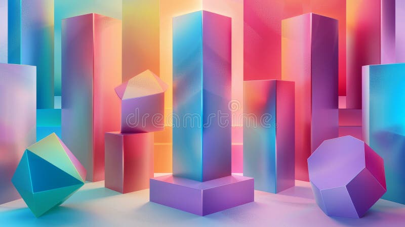 Vibrant Geometric Prism Poster Background Generative AI Stock ...