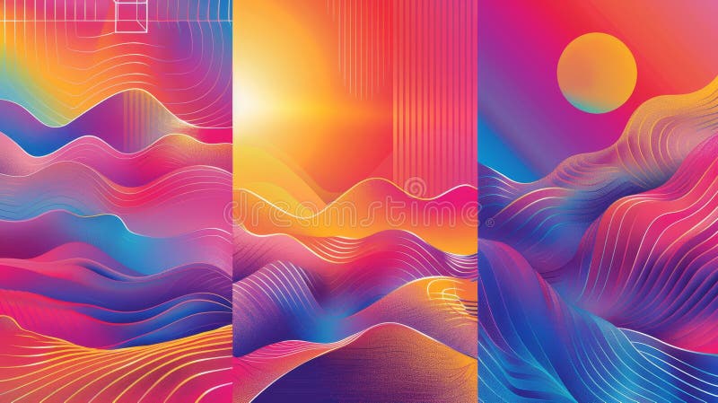 Vibrant Geometric Prism Poster Background Generative AI Stock ...