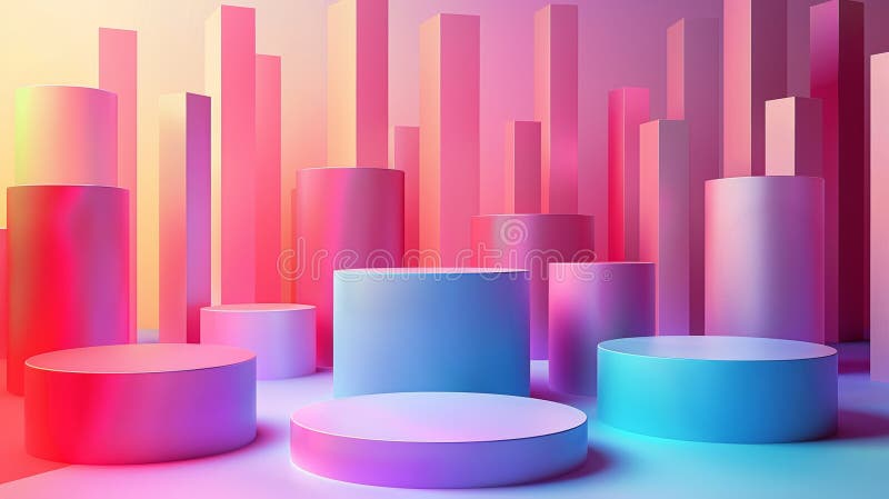 Vibrant Geometric Prism Poster Background Generative AI Stock ...