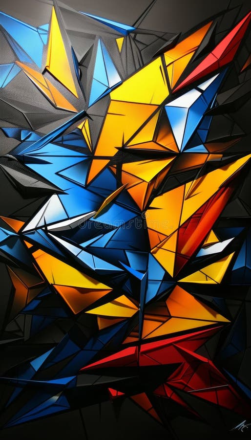 Vibrant Geometric Shapes in Bold Contrasts Precision and Sharp Lines in ...
