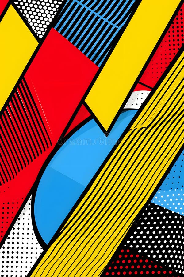 Abstract Modern Pop Art Design with Bold Colors and Patterns Stock ...
