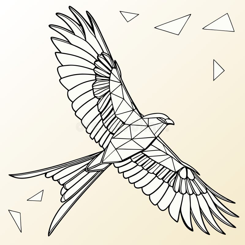 Geometric Style Illustration of a Bird in Flight Stock Vector ...