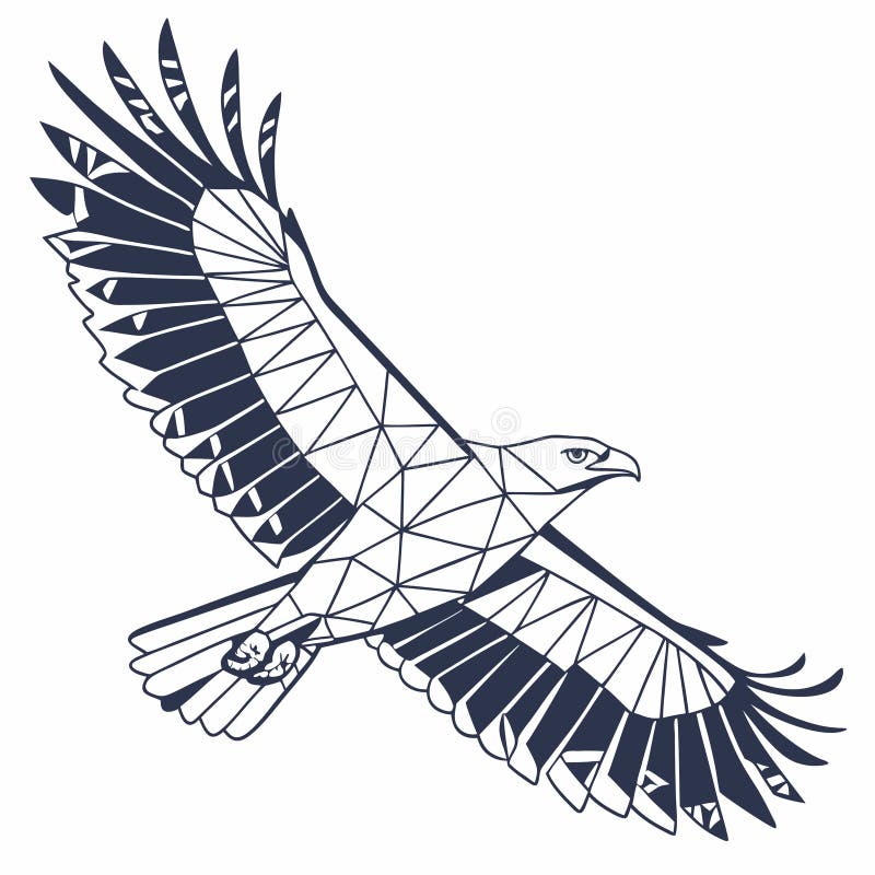 Geometric Style Illustration of a Bird in Flight Stock Vector ...