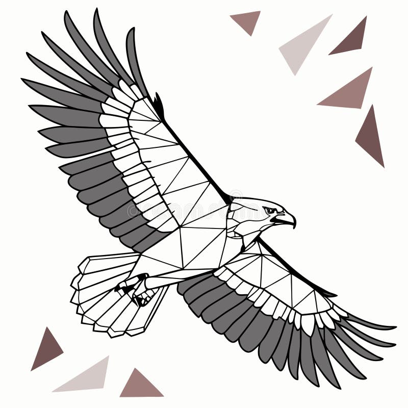 Geometric Style Illustration of a Bird in Flight Stock Vector - Illustration of style ...