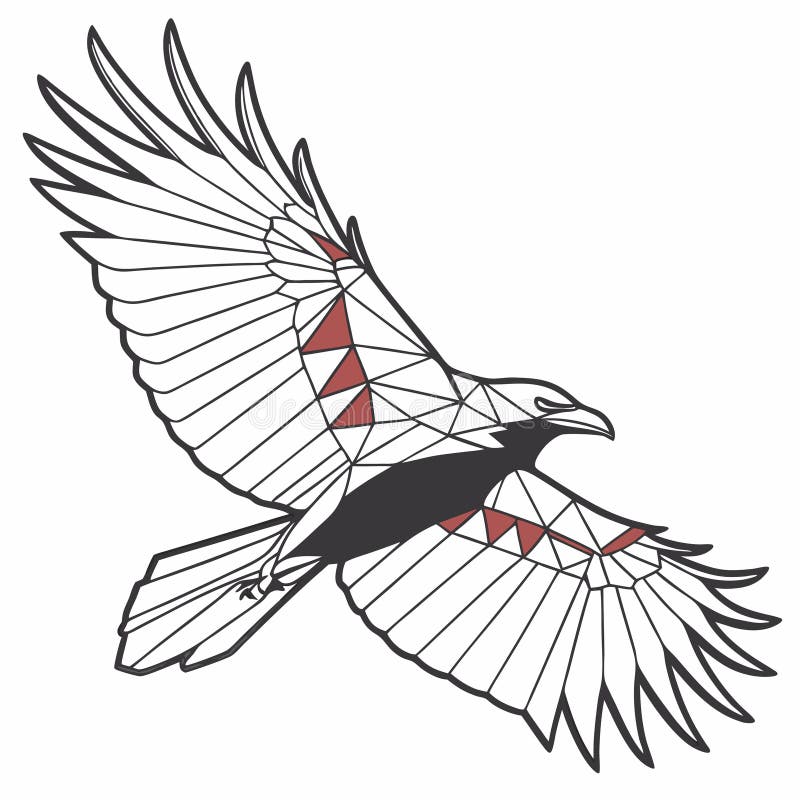 Geometric Style Illustration of a Bird in Flight Stock Vector ...