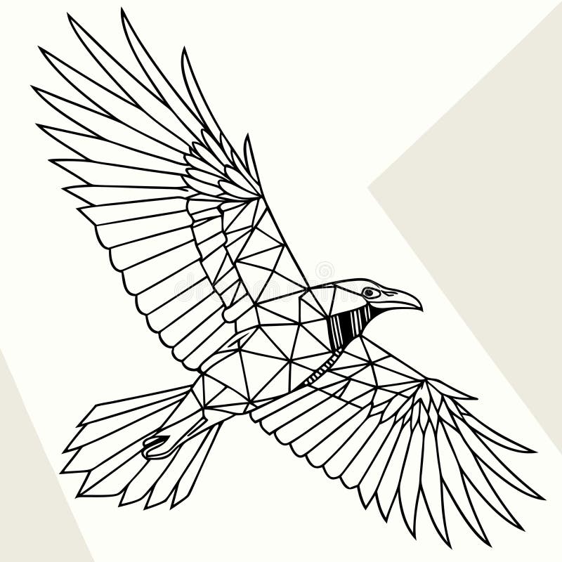 Geometric Style Illustration of a Bird in Flight Stock Vector ...