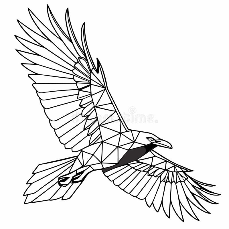 Geometric Style Illustration of a Bird in Flight Stock Vector ...