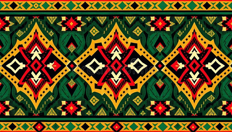 Vibrant Geometric Textile Design Featuring Bold Colors and Patterns ...