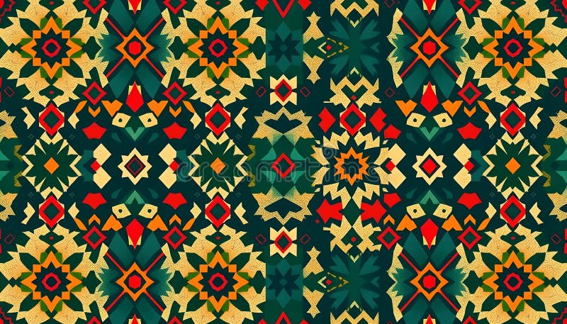 Vibrant Geometric Textile Design Stock Illustration - Illustration of ...