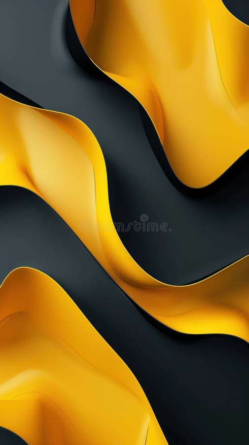 Vibrant Geometric. Yellow and Black Background High Detailed Plain ...