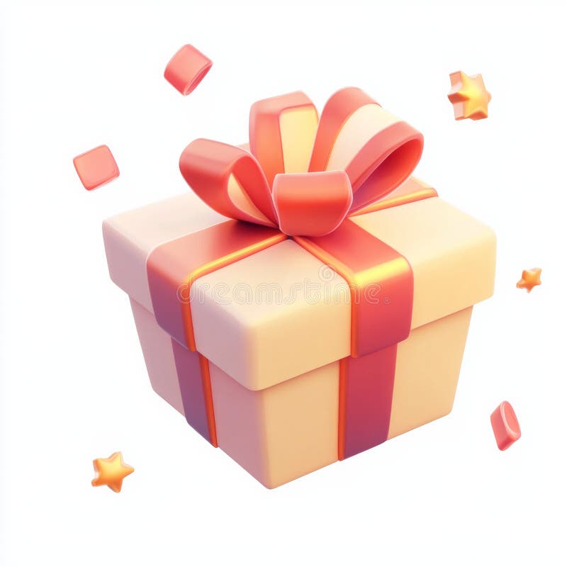 Vibrant Gift Box Ribbon Floating Decorations Light Background Stock ...