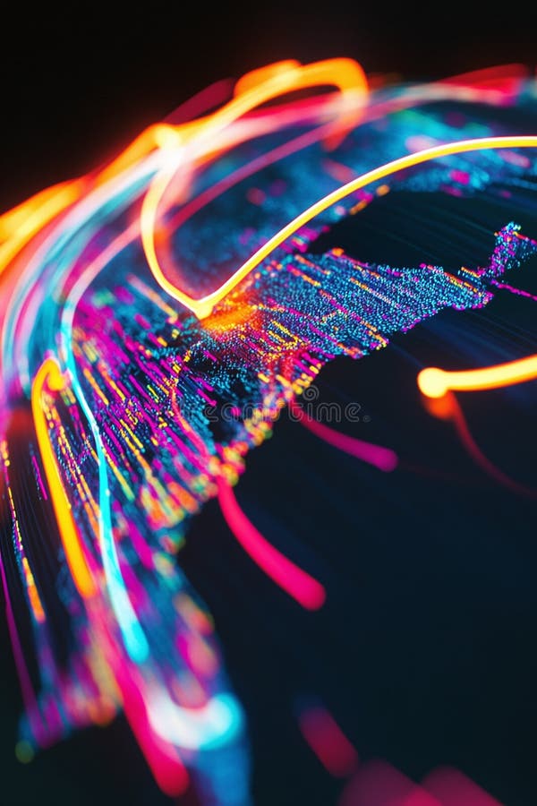 A Vibrant GIS Visualization on a 3D Globe with Pulsating Data Lines ...