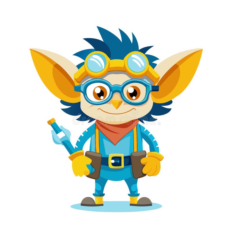 Vibrant Gizmo the Gadgeteer Character Stock Vector - Illustration of ...