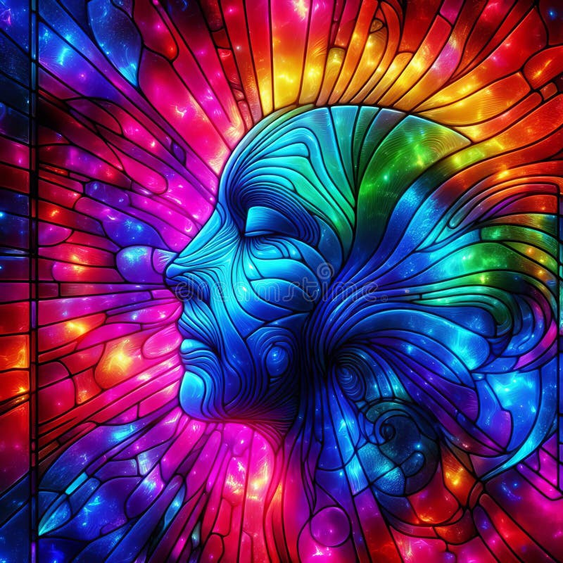 A Vibrant Glass Effect Applied To a Luminogram Image Making the Stock ...