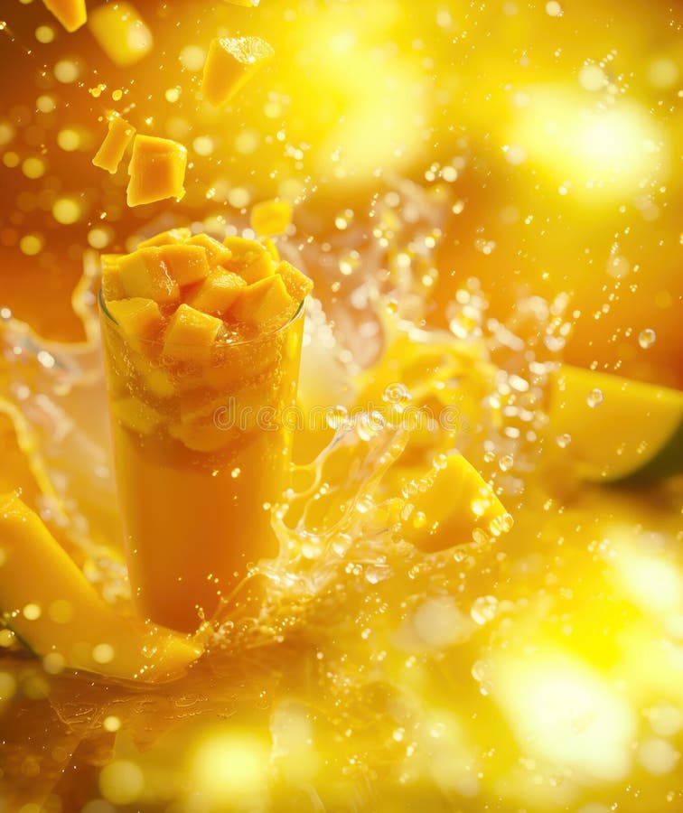 Refreshing Mango Smoothie Splash Stock Illustration - Illustration of ...